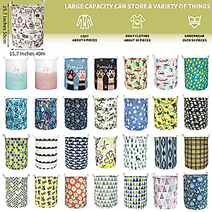 Aouker Merdes 19.7’’ Waterproof Foldable Laundry Hamper, Dirty Clothes Laundry Basket, Linen Bin Storage Organizer for Toy Collection(Paris)