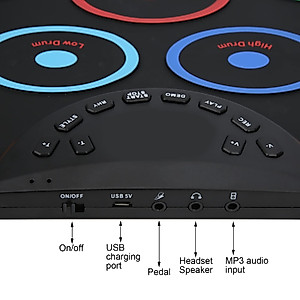Electronic Drum Pad Electric Drum Set Kids Drum Roll up Practice Drum Pad Beginner Percussion Instrument(Colorful )