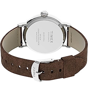 Timex x Peanuts Men's Standard 40mm Watch – Fall Silver-Tone Case Beige Dial with Tan Genuine Leather Strap