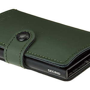 SECRID - Men's Mini Matte Leather Wallet With Rfid Card Protector (Matte Green Black)