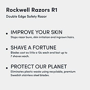 ROCKWELL RAZORS R1 Double Edge Safety Razor in Gunmetal, Butterfly Open with 5 Blades