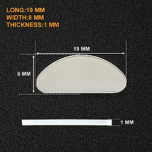 40 Pairs Eyeglass Nose Pads Silicone Soft Seft Adhesive Thin Anti-Slip Nosepads for Eyeglasses Glasses Sunglasses (Clear 1mm)