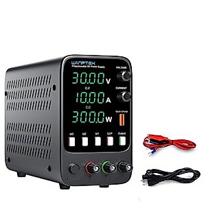 1PCS Laboratory Power Supply, 0-30 V 0-10 A, DC Adjustable Power Supply with 4-Digit LED Display, Encoder Adjustment knob and Output(APS3010H 30V 10A)