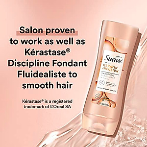 Suave Keratin Shampoo and Conditioner, Keratin Infusion Smoothing System, Suave Shampoo and Conditioner Set - 12.6 Oz Ea (2 Piece Bundle)
