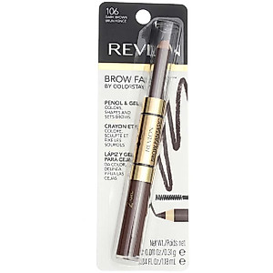 Revlon Brow Fantasy Pencil & Gel, Dark Brown [106], 1 ea (Pack of 2)