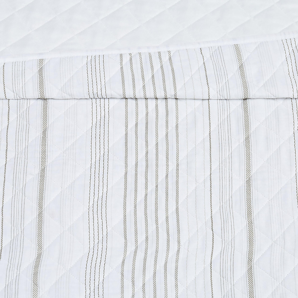 Cottage Classics Warm Hearth Stripe Quilt Set, Full/Queen, Tan 3