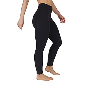 Yogalicious High Waist Ultra Soft Lightweight Leggings - High Rise Yoga Pants - Black Nude Tech 28" - Large