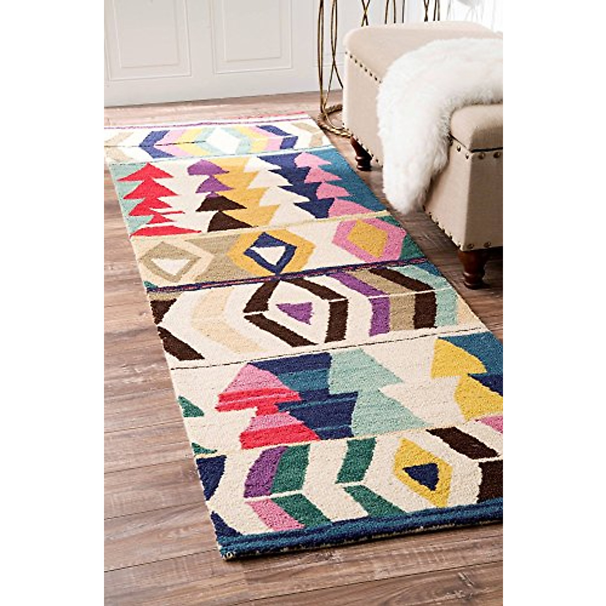 nuLOOM Ofelia Bohemian Wool Runner Rug, 2' 6" x 8', Multi