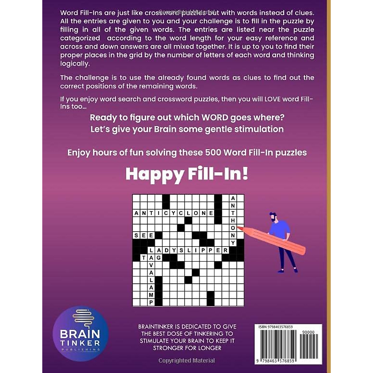 Ultimate Word Fill In Puzzle Book for Adults and Teens: 500 Word Fill Ins Puzzles with Large Print| Word Fill it in Puzzle Book for Seniors and Young Adults