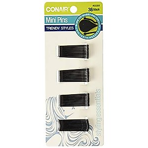 Conair Styling Essentials Mini Pins, Black 36 ea