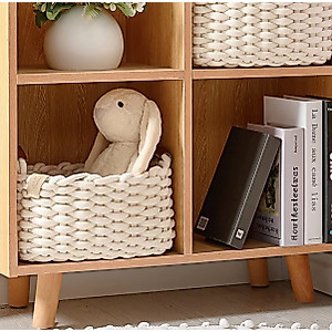 ART pinecone Handmade Thick Cotton Rope Basket | Woven Storage Basket | Basket Organizer | Woven Basket | Home Storage | Home Decor Storage (white & red, 18"*16")