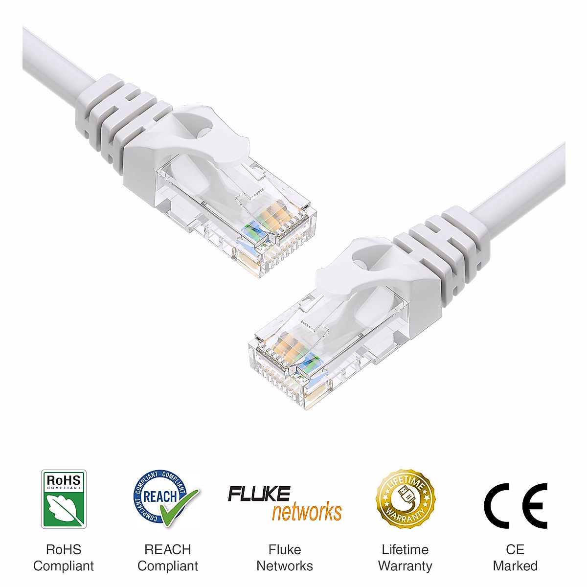 BlueRigger CAT6 Ethernet Cable 25FT - 2 Pack (1Gbps, 550MHz, RJ45) CAT 6 Gigabit Internet Network LAN Patch Cord - Compatible with Game Consoles, Smart TV, Router