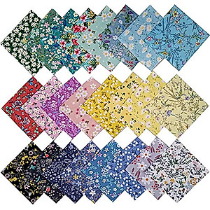 8" x 8" 25 PCS 100% Cotton Fabric Bundles for Quilting Sewing DIY & Quilt Beginners, Quilting Fabric Squares