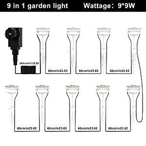 HYDONG Garden Lights Outdoor, 9 LED Bluetooth Control In-Ground Lights, IP65 Waterproof Landscape Lights Pathway Spotlight for Yard Deck Lawn Patio Pathway Walkway (RGB+ Warm White), 2 Pack
