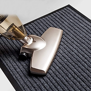 Commercial Grade Door Floor Mat 3' x 10'Heavy Duty Tough Entry Collection Slip Skid Entrance Mat with Rubber Backing and Easy to Clean Indoor Outdoor Rug Grey