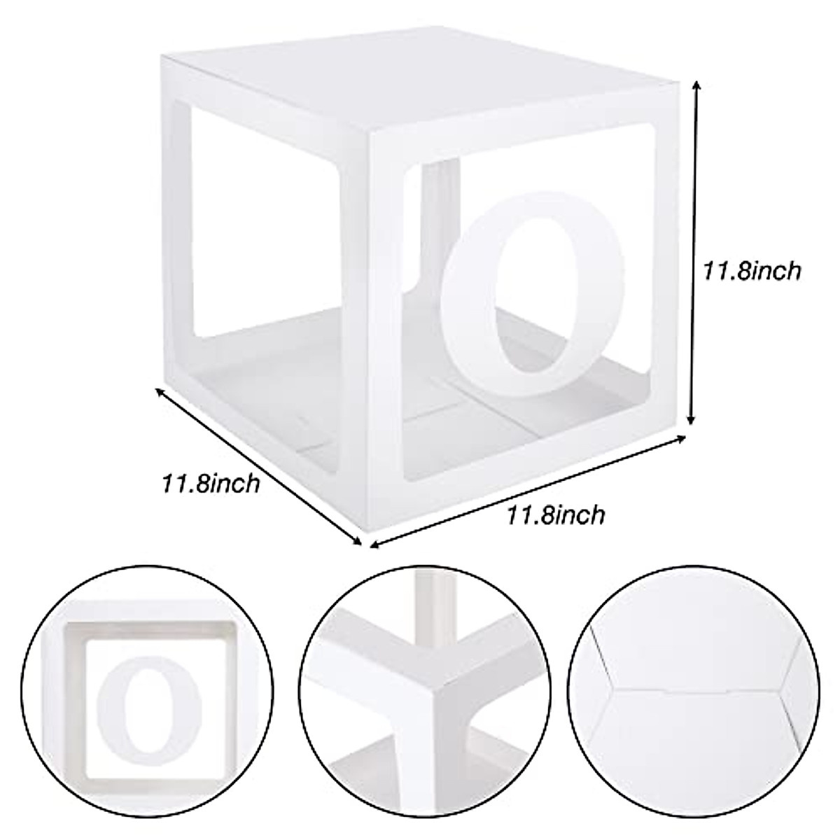 RUBFAC One Boxes for 1st Birthday, First Birthday Decorations for Boy Girls, 3pcs Baby Shower Boxes with 24pcs Balloons ‘ONE’ ‘TWO’ Letters for Birthday Backdrop, Cake Smash Photo Props