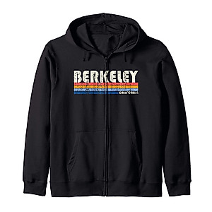 Vintage 70s 80s Style Berkeley, CA Zip Hoodie