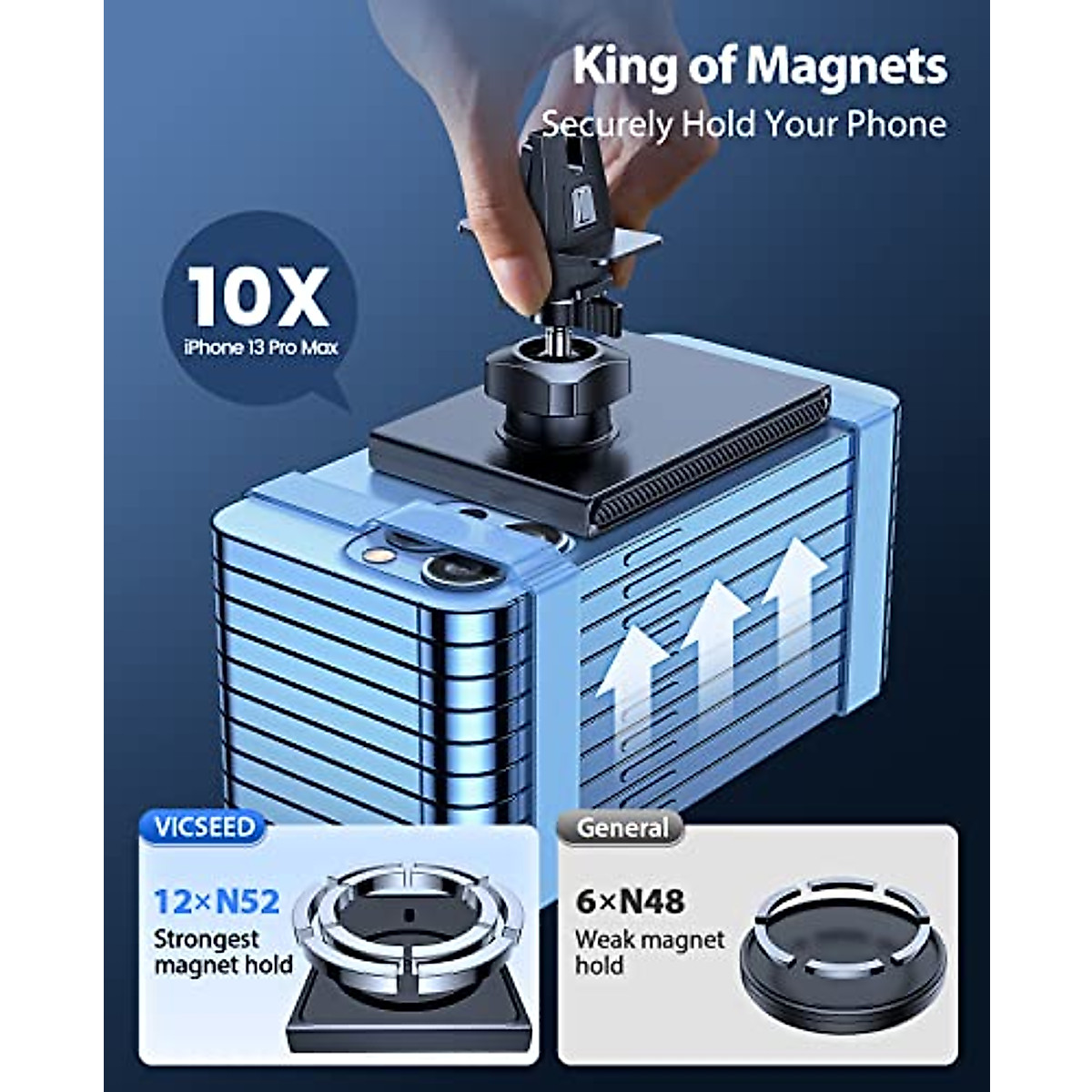 VICSEED Upgraded Magnetic Wireless Car Charger [15W Fast Charging] for Magsafe Car Charger [Strongest Magnet Power] Vent Phone Holder Magsafe Car Mount Charger for iPhone 14 13 12 Pro Max Mini Plus