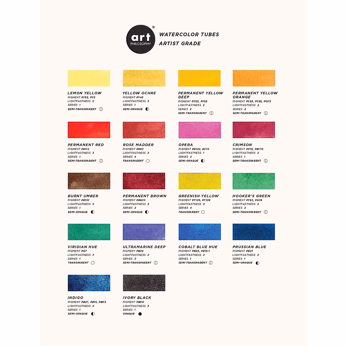 Art Philosophy® Artist Grade Watercolor Tubes Rose Madder