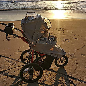 LaChaDa Stroller Cover Weather Shield Universal Waterproof Protection Umbrella Wind Dust Cover for Strollers(Grey)