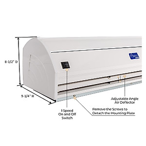 Awoco 48" Elegant 1 Speed 1200 CFM Indoor Air Curtain, 120V Unheated, ETL & UL Certified to Meet NSF 37 Food Service Standard
