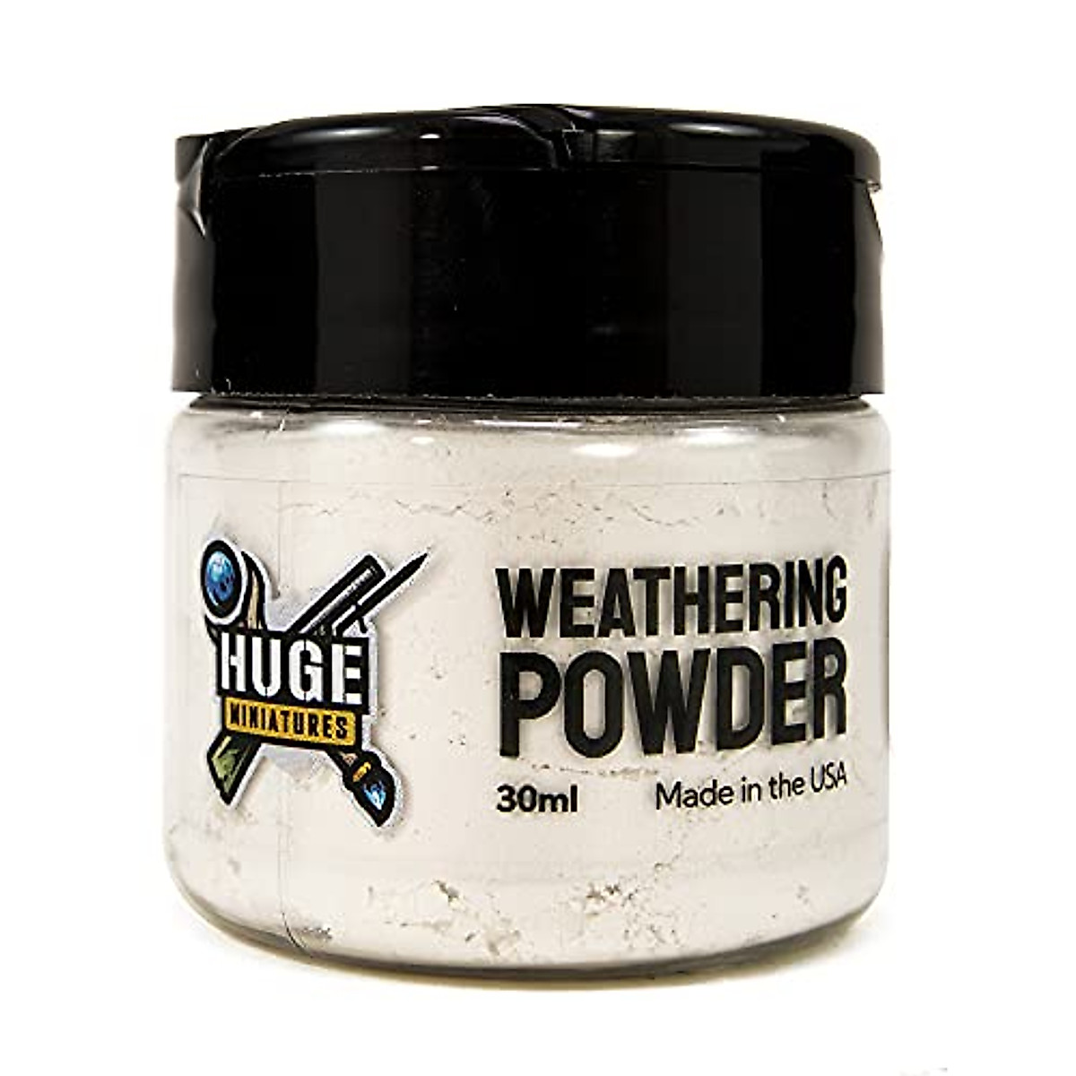 Huge Miniatures Weathering Powder, Pure White Pigment for Model Terrain Scenery and Vehicles by Huge Minis - 30ml Flip-Top Container