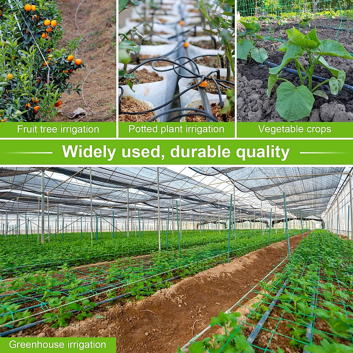 300pcs 1/4" Universal Barbed Tee Fittings, Kalolary Barbed Connectors Drip Irrigation Fits for 4/7mm Water Hose Drip Irrigation Watering System