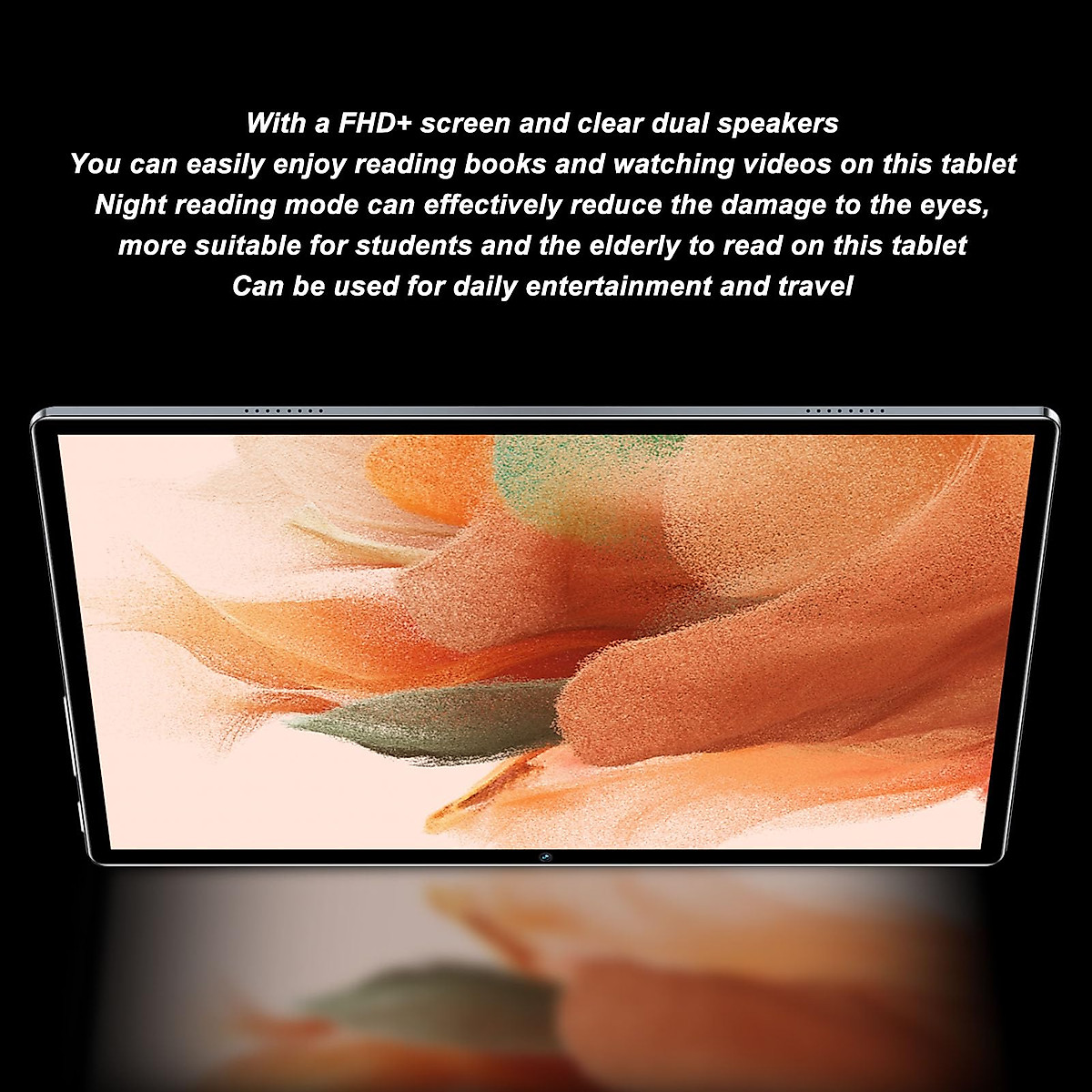 Vikye Android 10.1 Tablet, 10.1 Inch FHD Display, 8 Core CPU Processor, 6GB RAM 128GB ROM, 8MP 16MP Dual Cameras, 5G WiFi Tablet (US Plug 100‑240V) (Grey)