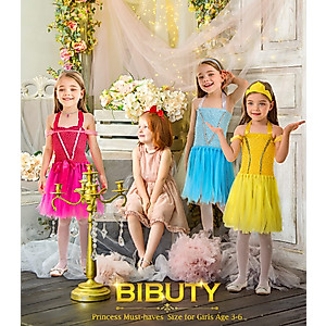 BIBUTY Princess Dress Up Clothes for Little Girls Princess Dresses, Pretend Play & Dress Up Princess Costume Set with Princess Crown for Little Girls, Princess Toys Gifts for 3-6 Toddler Little Girls