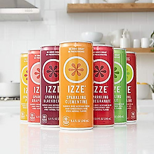 Izze Sparkling Juice, 4 Flavor Sunset Variety Pack, 8.4 Fl Oz (Pack of 24)