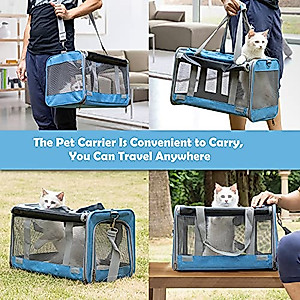 GAPZER Pet Carrier for Large and Medium Cats, Soft-Sided Pet Carrier for Big Medium Cats and Puppy, Dog Carriers Cat Carriers Pet Privacy Protection Travel Carrier