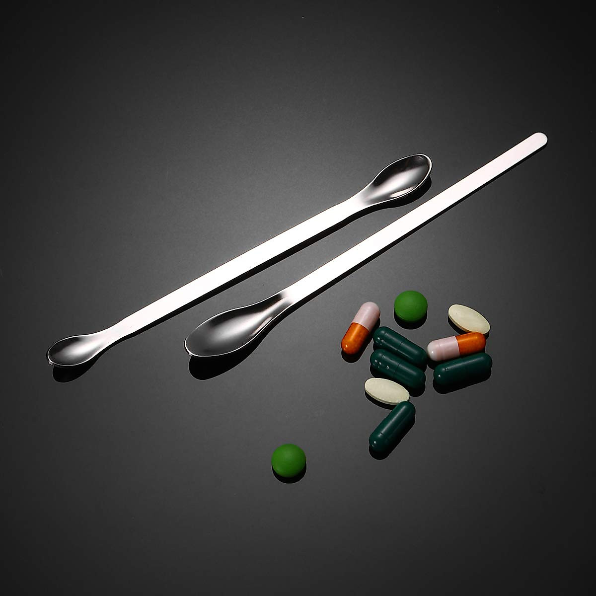 UKCOCO Lab Spatula,9 in 1 Stainless Steel Sampling Laboratory Scoops - Lab Mixing Spatulas,Length 16/18/20/22CM