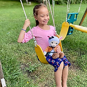 Playtime by Eimmie Plushible Rag Doll Alpaca - Soft Dolls for Baby, Girls, Boy, Toddler, & Infants - Stuffed Animal - Washable Fabric - Sensory Toys - 14 Inch Stuffed Rag Doll Alpaca Puppet