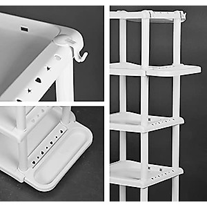 yeavs Plastic Shoe Rack Free Standing, Shoe Shelf with Umbrella Stand, Shoe Storage Organizer for Entryway, Closet, Living Room, Office (Yellow Blue, 6 Tier)