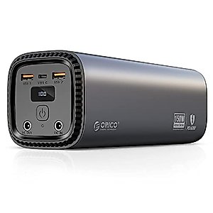 Portable Power Station, ORICO 144Wh Laptop Charger Outdoor Camping Solar Generator with 5 Outputs, 110V/150W AC Outlet(Peak 170W), Super Lightweight Backup Lithium Battery for CPAP, Emergency