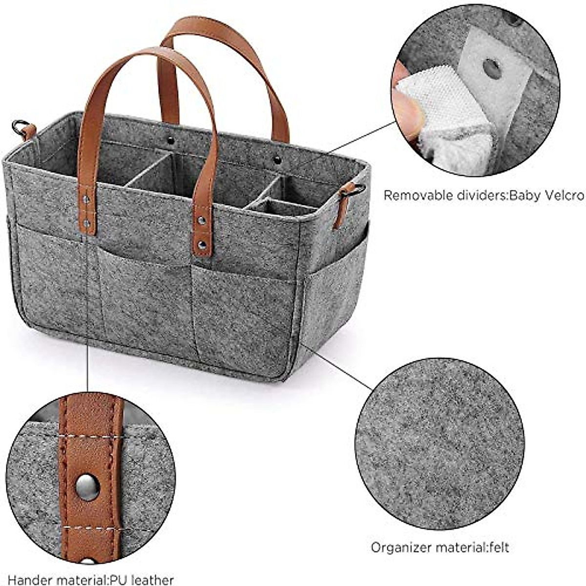 Newly Designed Large Portable Bag, Foldable Storage Bag Portable Lightly Multifunction Changeable Compartments Storage Bag,Storage for Bathing Products, Blankets, Clothes Supplies (Gray A)
