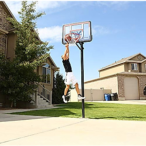 Lifetime 1008 Adjustable In-Ground Basketball Hoop, 44-Inch Backboard, Red/White/Blue