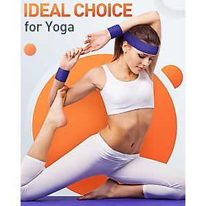 Tanluhu Sweatbands Sport Headbands for Working Out, Execise, Tennis, Basketball, Running - Terry Cloth Athletic Sweat Cotton Headband Outdoor for Men & Women