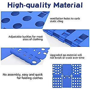 T Shirt Folding Board T Shirt Clothes Folder Laundry Organizer Fold Clothes,Blue