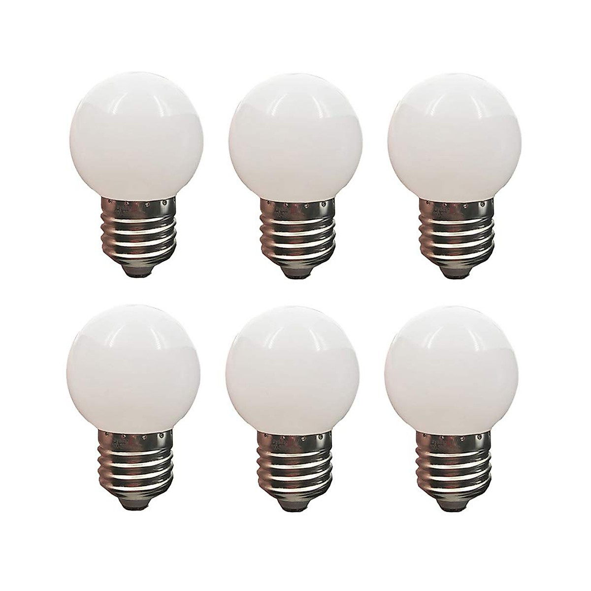 Taysing LED Night Light Bulb G14 1 Watt Low Wattage Globe Small 10W Equivalent E26 Medium Screw Base Bathroom Vanity Porch Outdoor String Light Bulbs 6 Pack 3000K