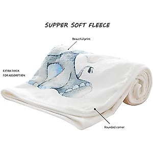 Baby Monthly Milestone Blanket - Organic Plush Fleece Photography Background Prop for Boy Girl Newborn Soft Elephant Blanket with Frame Large 47''x40''