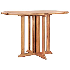 vidaXL Teak Wood Folding Butterfly Patio Dining Table 47.2" by 27.6" by 29.5" - Versatile Indoor/Outdoor Furniture, Weather Resistant, Seats Four