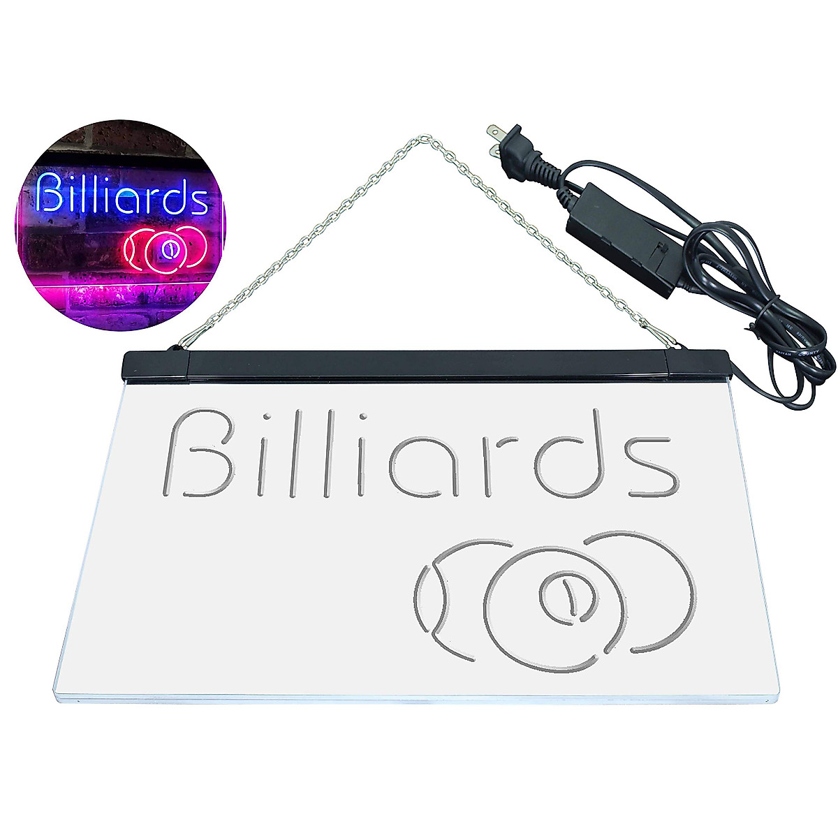 ADVPRO Billiards 9 Ball Game Room Pool Snooker Décor Man Cave Dual Color LED Neon Sign Blue & Red 24" x 16" st6s64-i2590-br