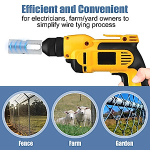 EZ Twist Ties 9 Gauge Drill Chuck Tool for Chain Link Fence,Easy Twist Fence Ties Tool for Chain Link Wire Fence,9 Gauge Wire Twist Tool Drill Chuck Wire Twister Fence,Fit 3/8” Chuck Power Drill
