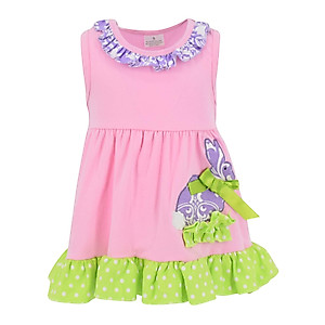 Unique Baby Girls Damask Easter Outfit Toddler Girl, Toddler Easter Outfit Girl, Toddler Girl Easter Outfit (7/XXL, Pink)