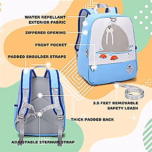 Beatrix New York - Toddler & Kids 11.5" Backpack Bag with Removable Leash for Girls & Boys (WALRUS), Ideal for Preschool & Kindergarten Back to School