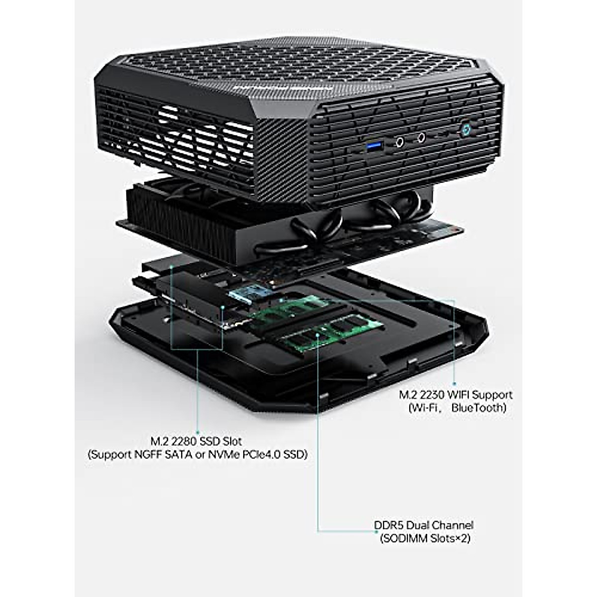 MINISFORUM Neptune HX99G Mini PC AMD Ryzen 9 6900HX 32GB DDR5 1TB SSD AMD Radeon RX 6600M Mini Gaming PC Wi-Fi 6E/BT5.2, 2xHDMI, 2X USB4 Port, 2X Slot PCIe/Sata SSD, 5X USB3.2 Port