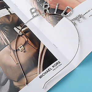 Teaaha Bride Headband, Sparkling Bridal Crown for Bachelorette Party, Shower, Wedding Gift - Hair Accessory for Women and Girls (White)