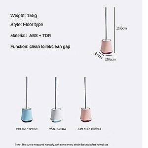Toilet Brush Floor-Standing Punch Long Handle Soft Brush for Washing Toilet No Dead Ends Toilet Bowl Brush Home Toilet Cleaning Tools Bathroom Toilet Brush Holder Furniture (Color : Blue)