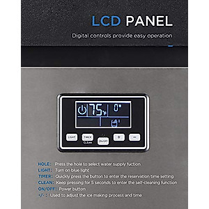 COOLLIFE Commercial Ice Maker - Produces 100lbs of Ice in 24 Hrs with 33lbs Storage Bin(100LBS/24H-PRO)